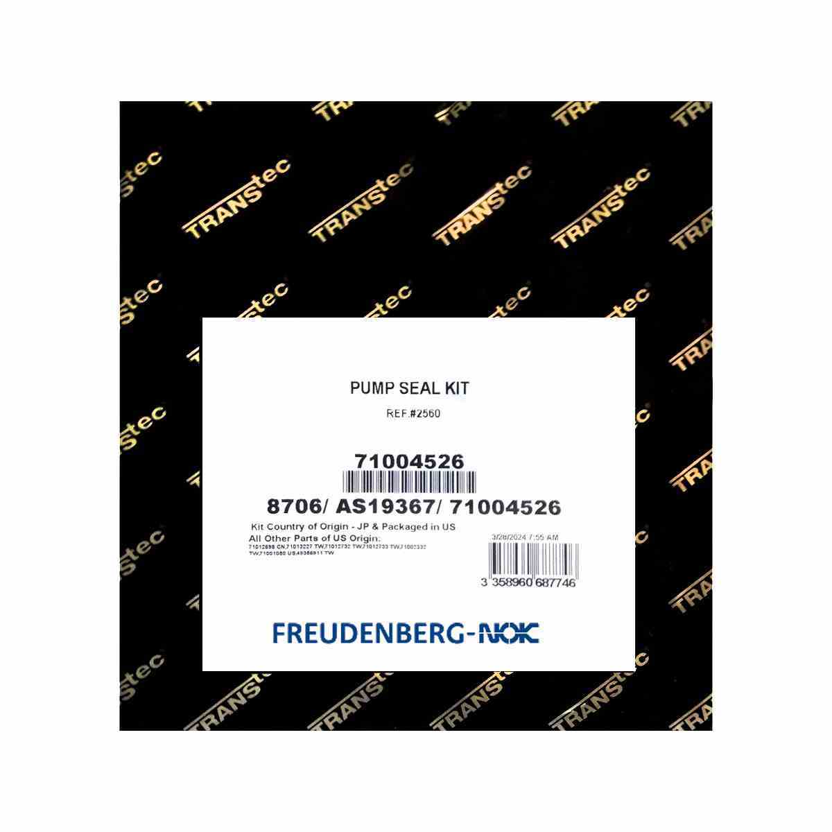 8706 Pump Seal Kit Transtec Cherokee 3.7L 4.7L 05/06 — Sun Transmissions