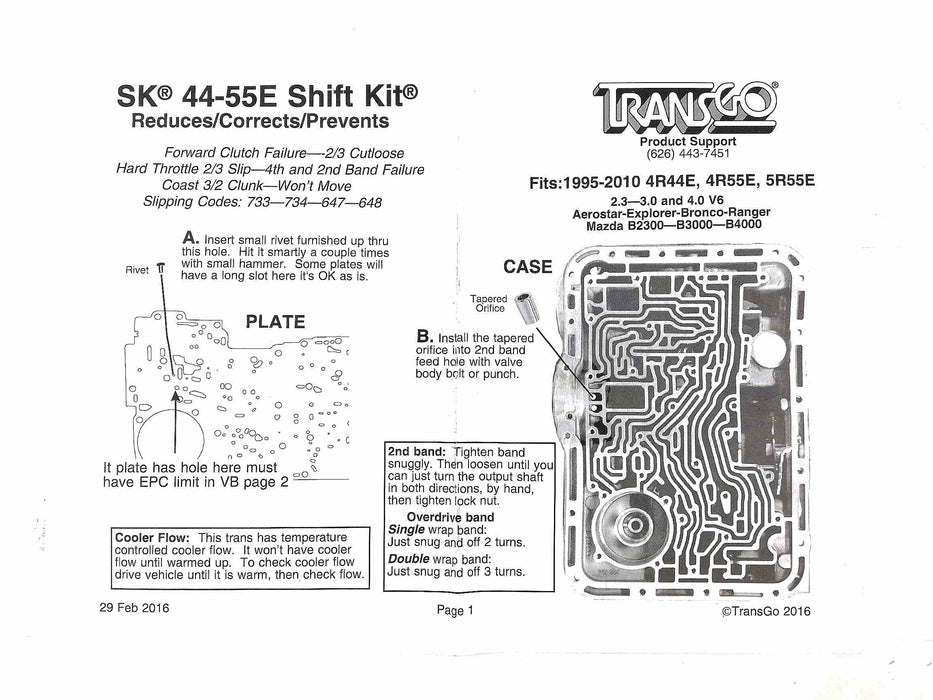 SK 44-55E Shift Kit Transgo 4R55E 5R55E 4R44E 5R44E — Sun Transmissions